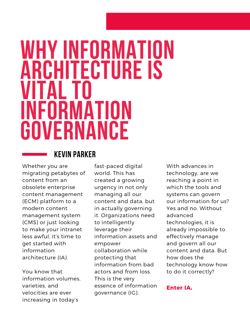 Why Information Architecture is Vital to Information Governance – ARMA ...