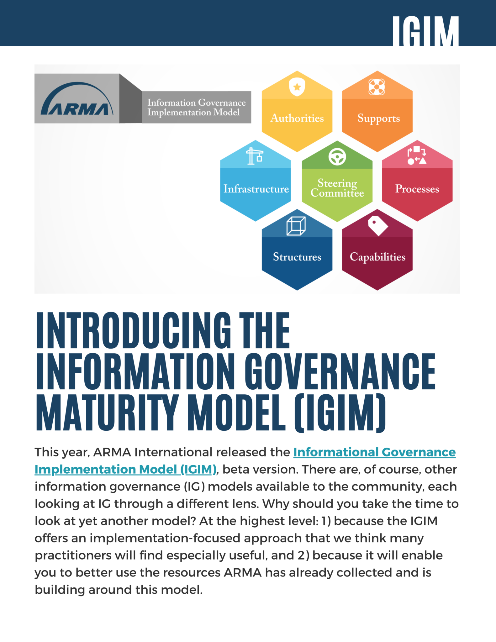 Introducing the Information Governance Implementation Model (IGIM ...